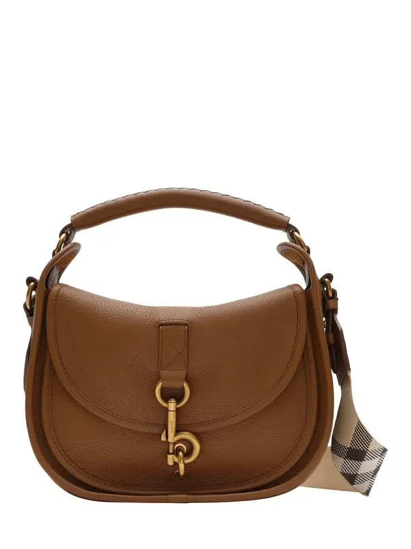 Burberry Calfskin B Clip Messenger Bag - Brown