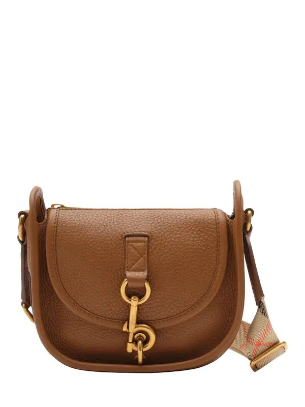 Burberry Mini Calfskin B Clip Messenger Bag - Brown