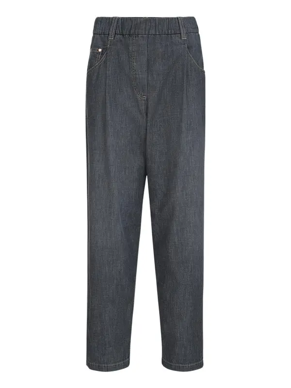 Brunello Cucinelli Denim Straight Trousers - Black