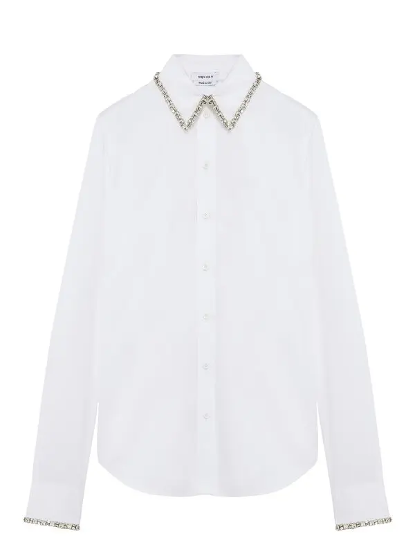 Alexander McQueen Embellished Cotton Shirt - White