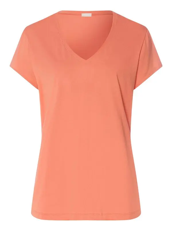Hanro Organic Cotton V-neck T-shirt - Orange