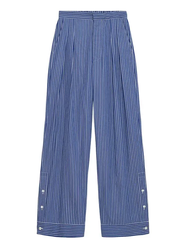 Loewe Cotton-blend Stripe Trousers - Navy