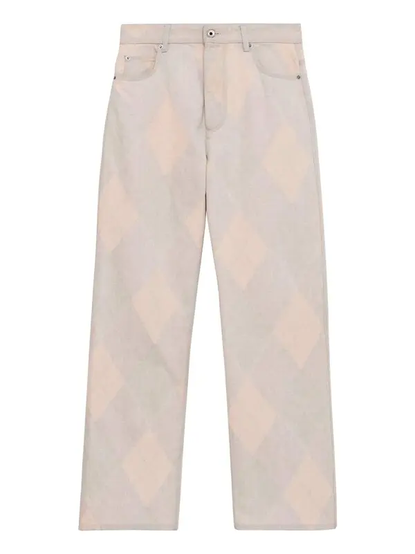 Loewe Argyle-print Straight-leg Jeans - Beige