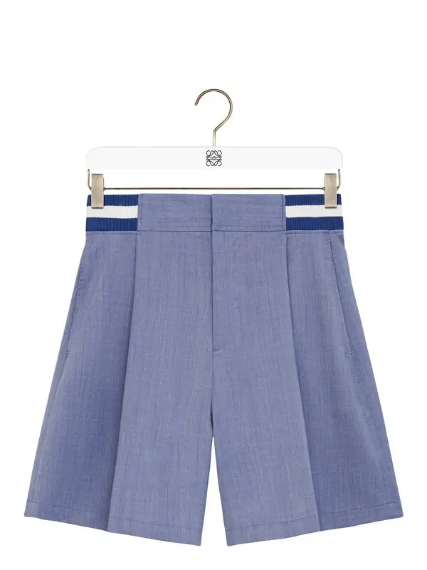 Loewe Wool-blend Sartorial Shorts - Blue