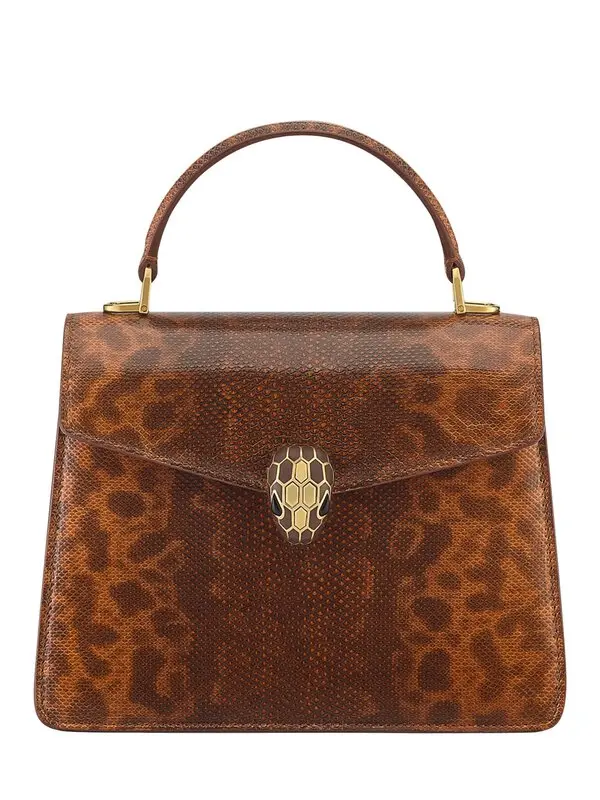 BVLGARI Medium Snakeskin Serpenti Forever Top-handle Bag - Brown