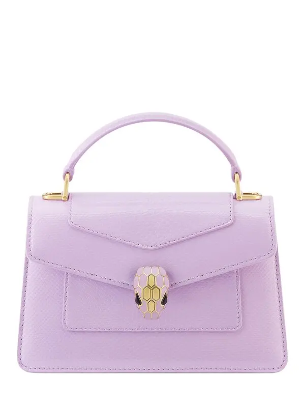BVLGARI Mini Snakeskin Serpenti Forever Top-handle Bag - Pink