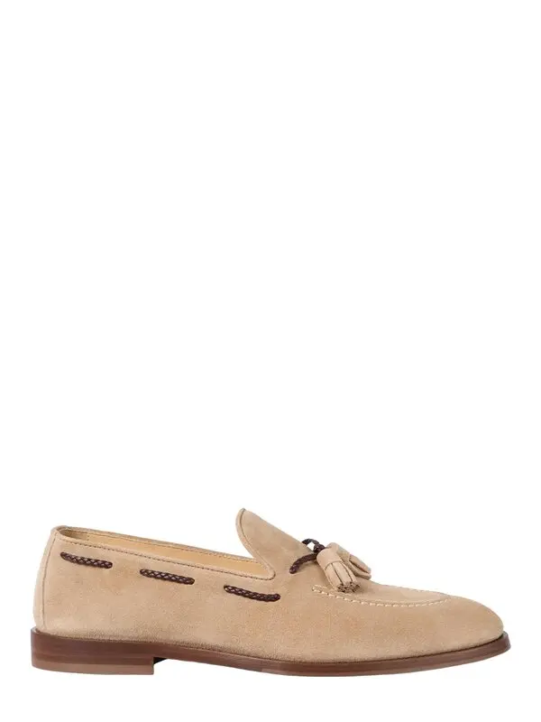 Brunello Cucinelli Suede Tassel Loafers - Orange
