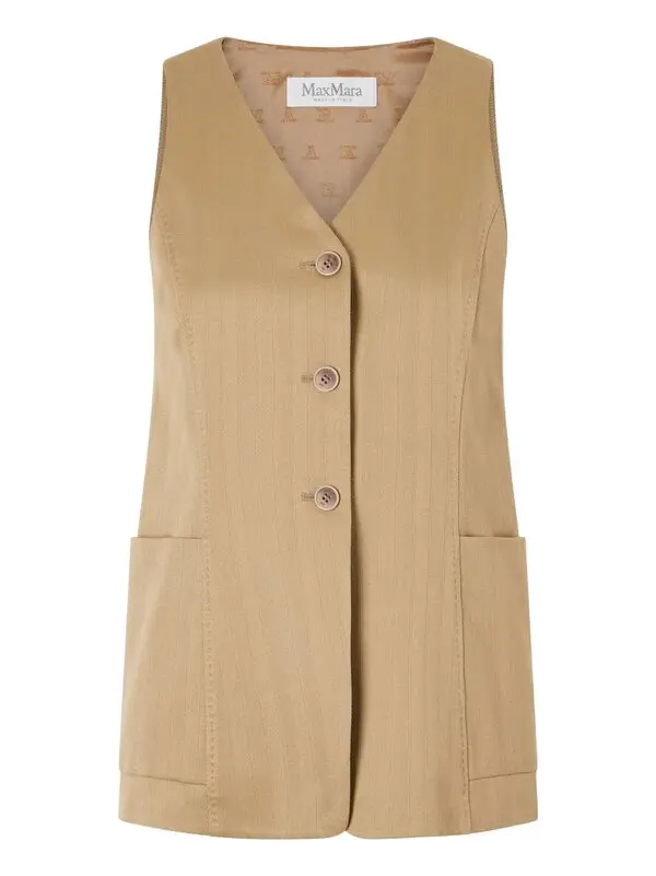 Max Mara Falla Tailored Cotton-jersey Vest - Beige