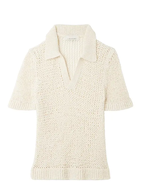 LIBEROWE Open-knit Polo Sweater - Neutrals