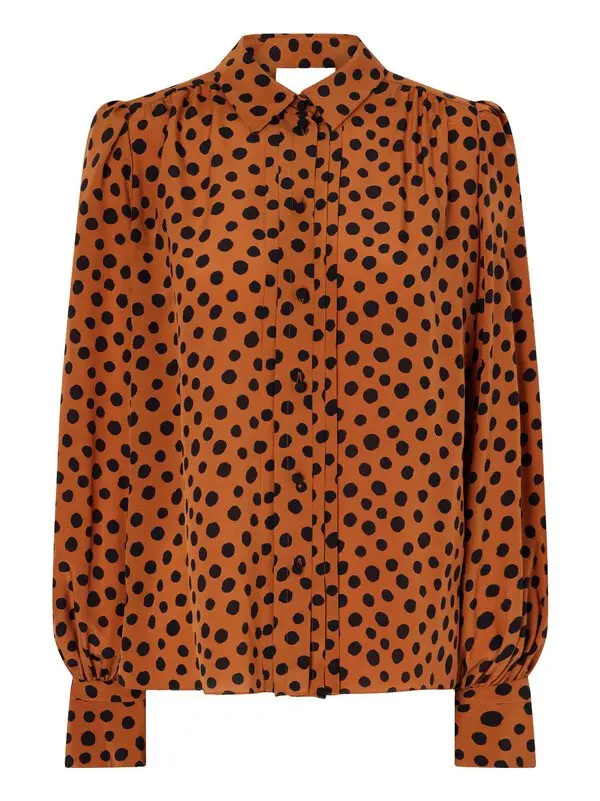 Valentino Garavani Polka-dot Silk Crepe De Chine Shirt - Animal Print