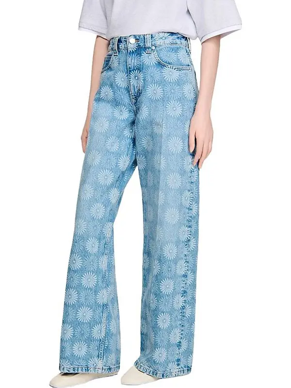 Sandro Straight Leg Jeans - Blue Jean