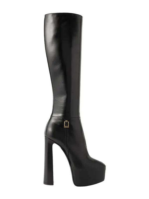 Saint Laurent Nico Leather Over-the-knee Boots - Black