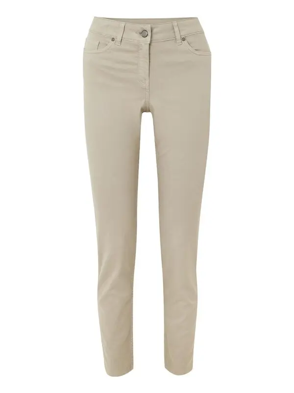 Purdey Stretch-cotton, Tencel And Silk-blend Twill Skinny-leg Pants - Gray