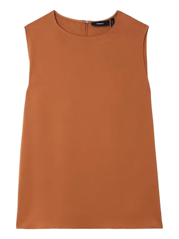 Theory Silk-satin Top - Brown