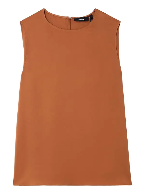 Theory Silk-satin Top - Tan