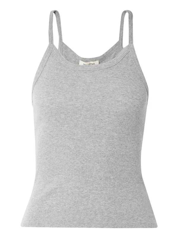 NILI LOTAN Loretta Ribbed Tank - Gray