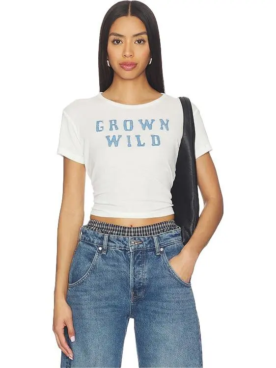 THE LAUNDRY ROOM Grown Wild Denim Baby Tee - White