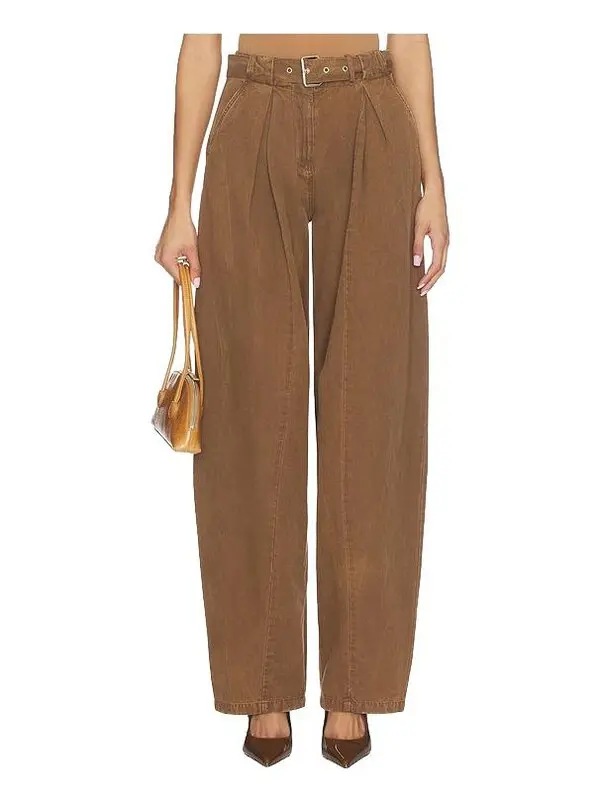 Blumarine Canvas Wide-leg Trousers - Toffee Brown