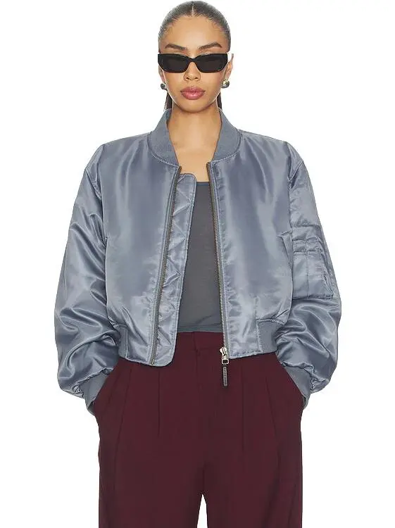 ANINE BING Cropped Leon Bomber - Dark Grey