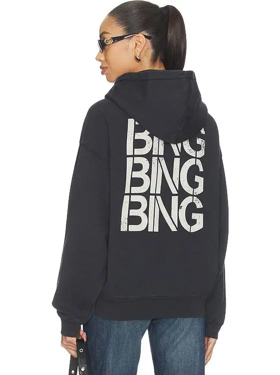 ANINE BING Harvey Stencil Hoodie - Vintage Black