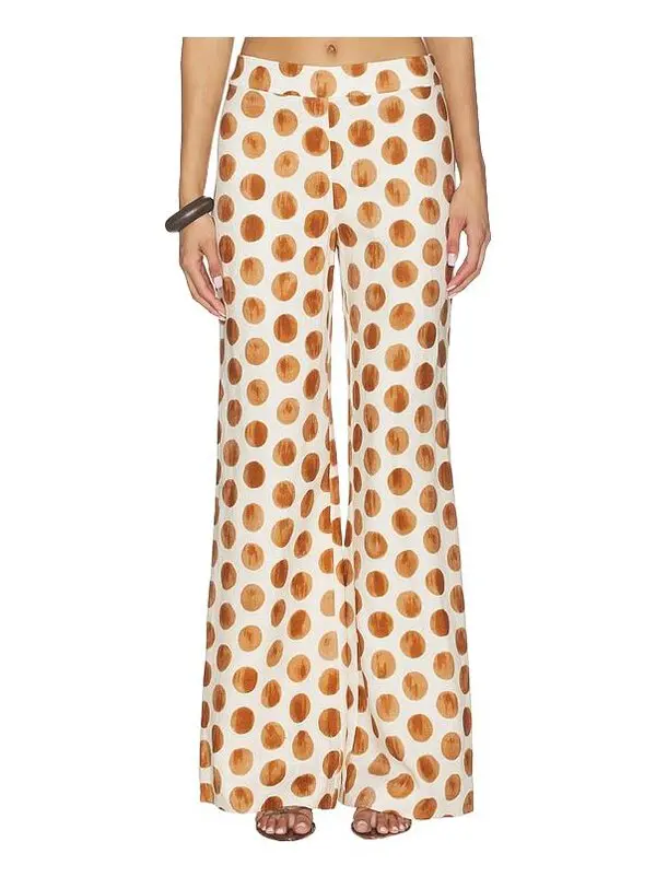 Cara Cara Printed Wide Leg Pant - Celeste Spot Ginger