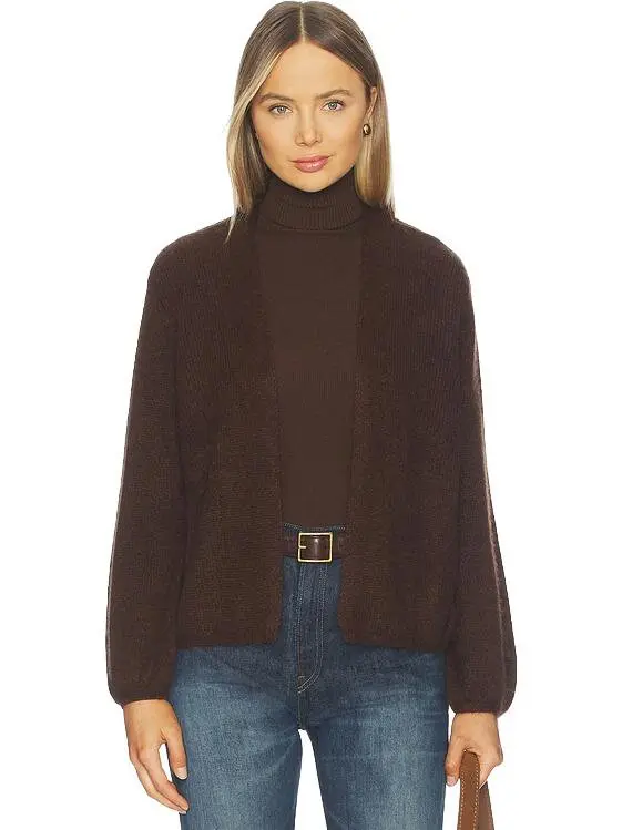 W. CASHMERE Juniper Balloon-sleeve Open Cardigan - Americano