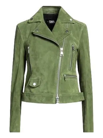 Karl Lagerfeld Suede Biker Jacket - Green