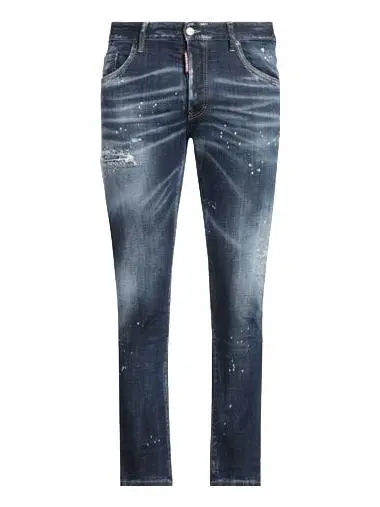 Dsquared2 Jeans With Leather Trims - Blue