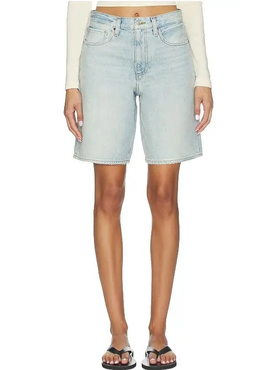 Paige Faye Rigid Denim Shorts - Blue
