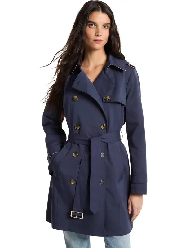 Michael Kors Belted Trench Coat - Blue
