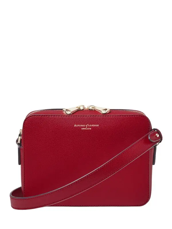ASPINAL OF LONDON Leather Camera Cross-body Bag - Red