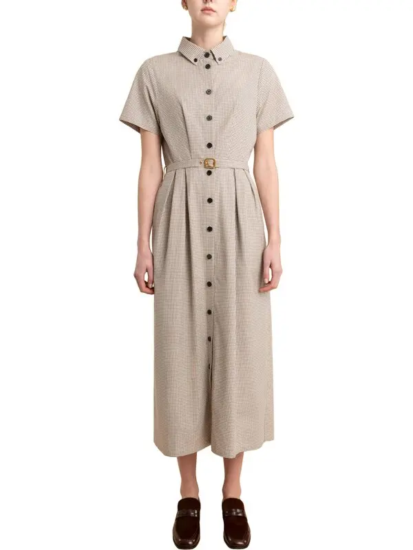 Tess Lorenz Shirt Dress In Italian Cotton - Check