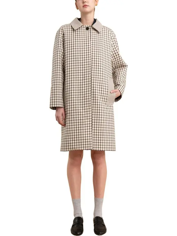 Tess Lorenz Cotton Car Coat - Check