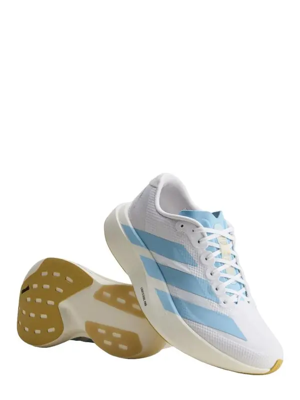Adidas Adizero Evo Sl Woven Athletic Shoes - Cloud White / Clear Blue / Matte Gold