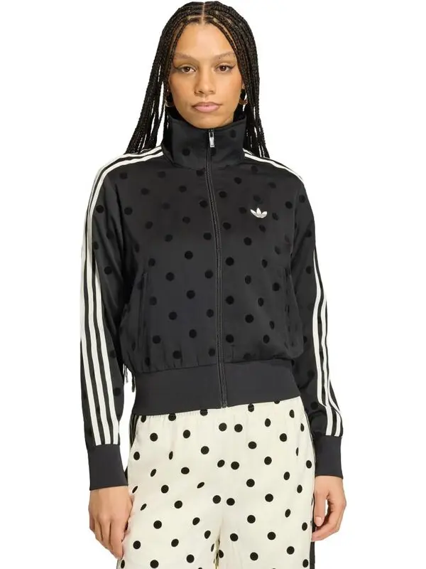 Adidas Satin Polka Dots Tt Track Top - Black