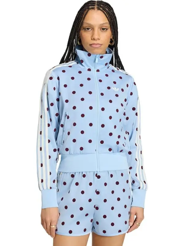 Adidas Satin Polka Dots Tt Track Top - Clear Sky