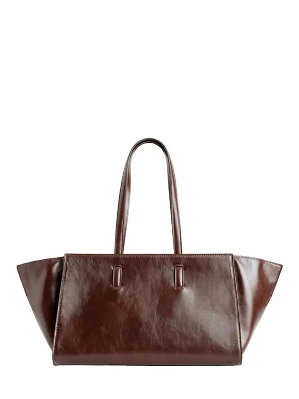 Cos Monument Leather Tote Bag - Brown