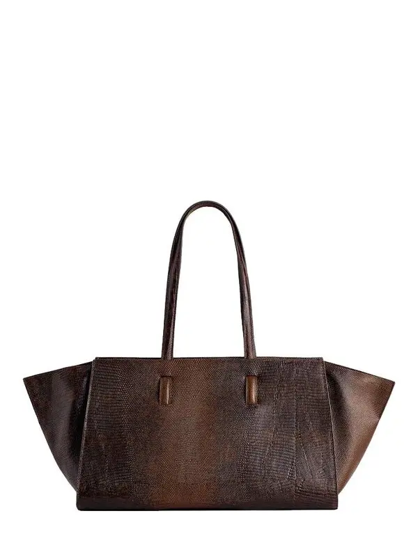 Cos Monument Leather Tote Bag - Brown