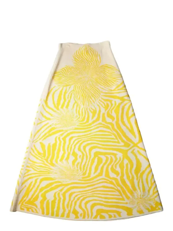 Alexis Jazlyn Patterned Midi Skirt - Yellow