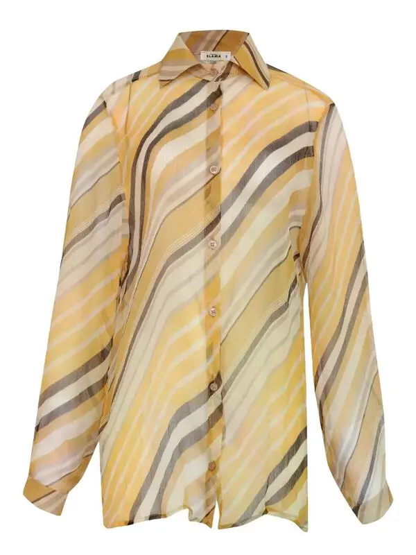 AMIR SLAMA Striped Buttoned Shirt - Yellow