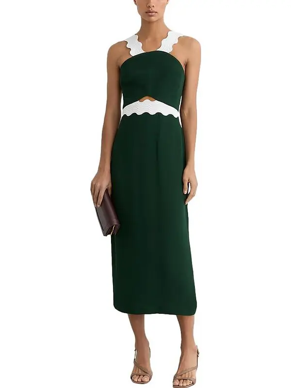 REISS Dillon Midi Dress - Dark Green