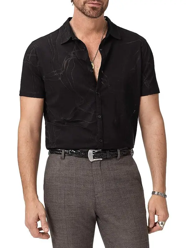 John Varvatos Elio Tangled Burnout Shirt - Black