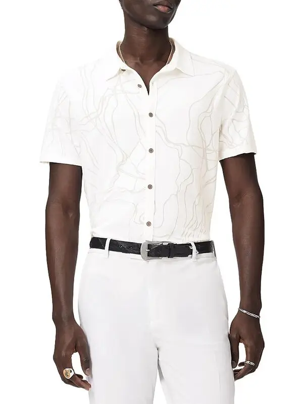 John Varvatos Elio Tangled Burnout Shirt - White