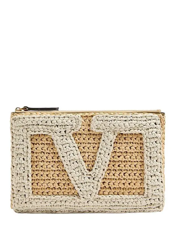 Valentino Garavani Viva Superstar Crochet Pouch - Natural