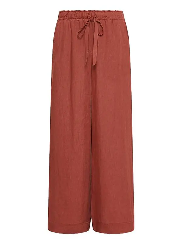 Marella Linen Trousers - Brick Red