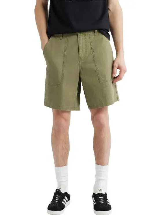 Brixton Cotton Surplus Shorts - Washed Olive Green