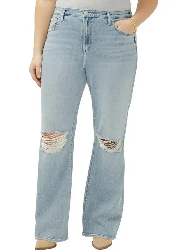 SILVER JEANS CO. Ripped Trouser Jeans - Corfu
