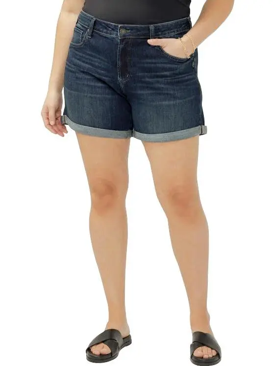 SILVER JEANS CO. Mid-rise Denim Boyfriend Shorts - Bonita
