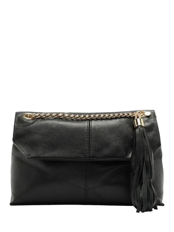 AREZZO Small Sonya Leather Crossbody Bag - Black