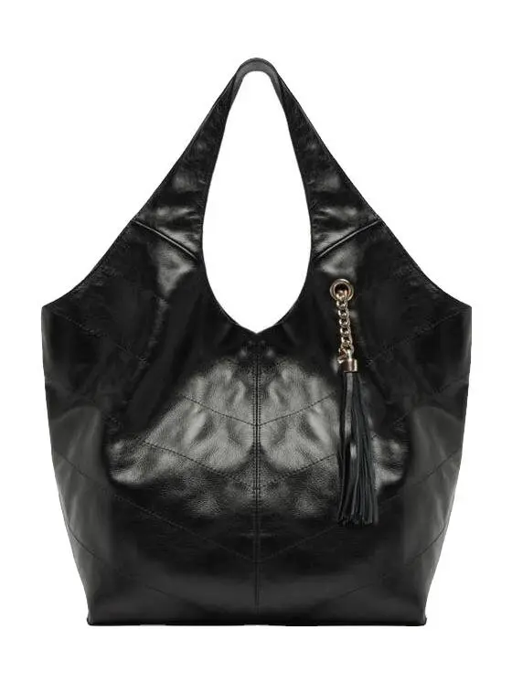 AREZZO Large Sonya Leather Hobo - Black